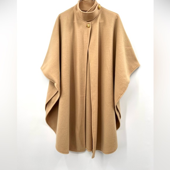 Jackets & Coats | Vintage Camel Beige Tan Fleece Cape Jacket Shall ...